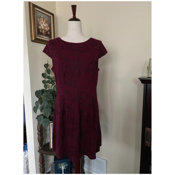 AB Studio | Dresses | Ab Studio Burgundy Dress Sz Xl | Poshmark